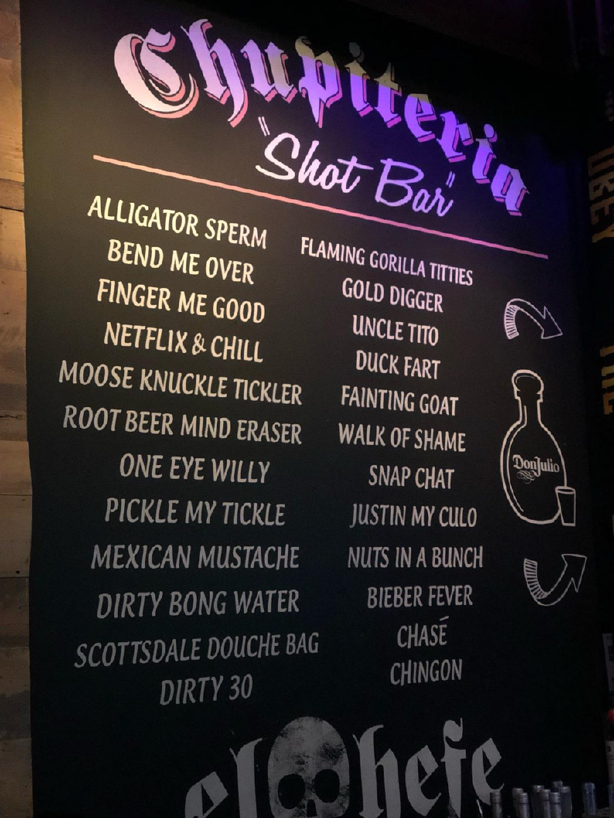 Menu at El Hefe pub & bar, Chicago