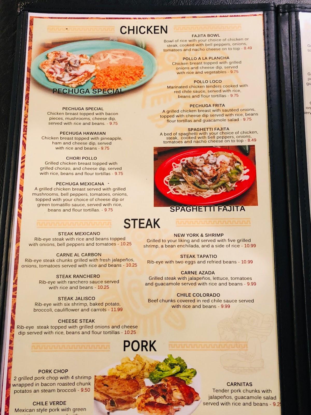 Menu at La Mina Mexican Restaurant, Burnsville