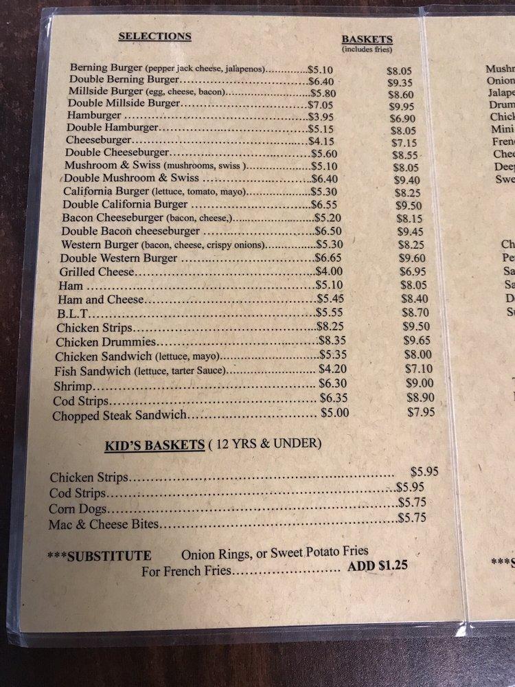 Menu at Millside Tavern pub & bar, Saint Michael