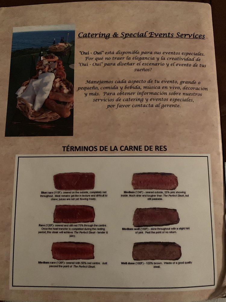 Menu at Oui Oui Restaurant Français, Ajijic