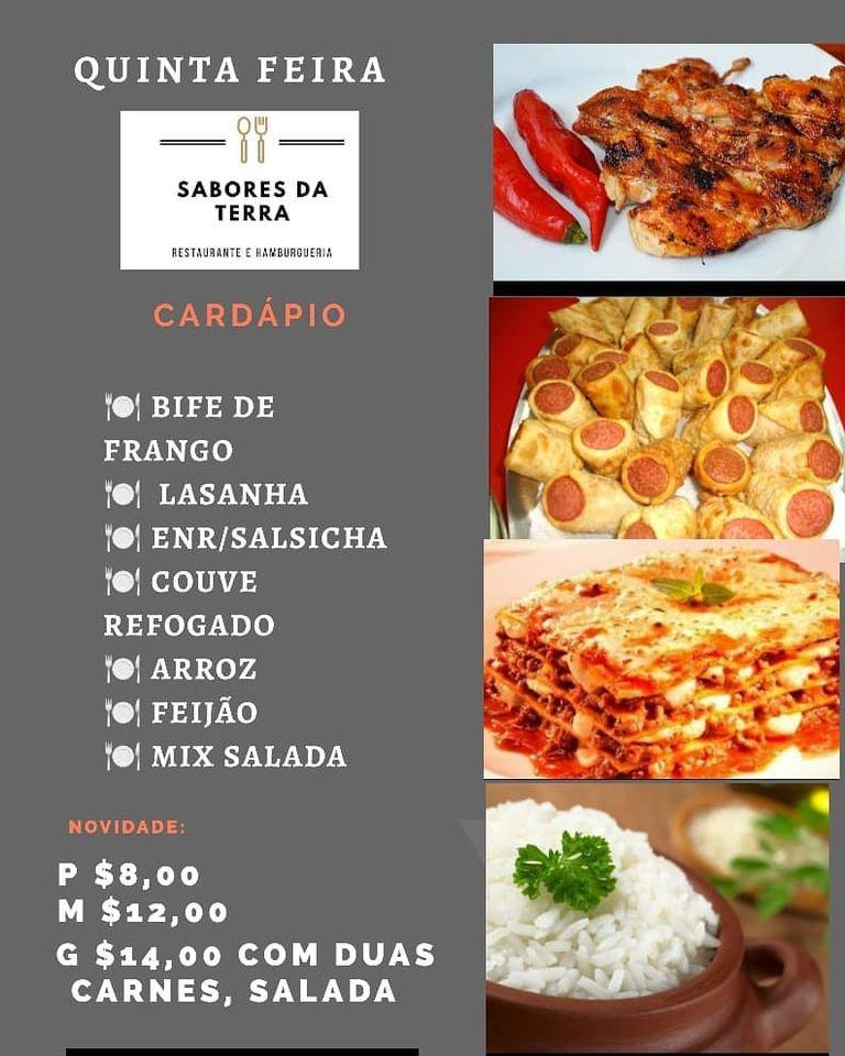 Menu at Sabores da Terra restaurant, Venâncio Aires