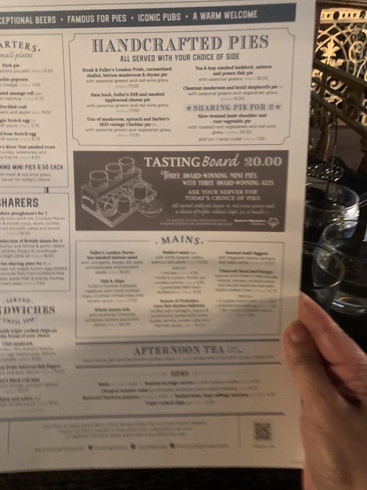 Menu at The Counting House, EC3 pub & bar, London