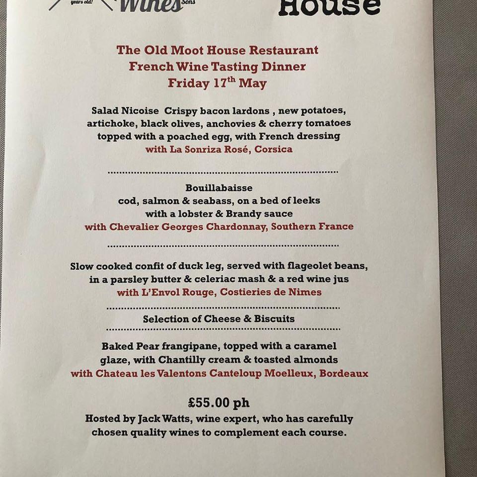 Menu at The Old Moot House Tea Rooms & Bistro restaurant, Castle Hedingham