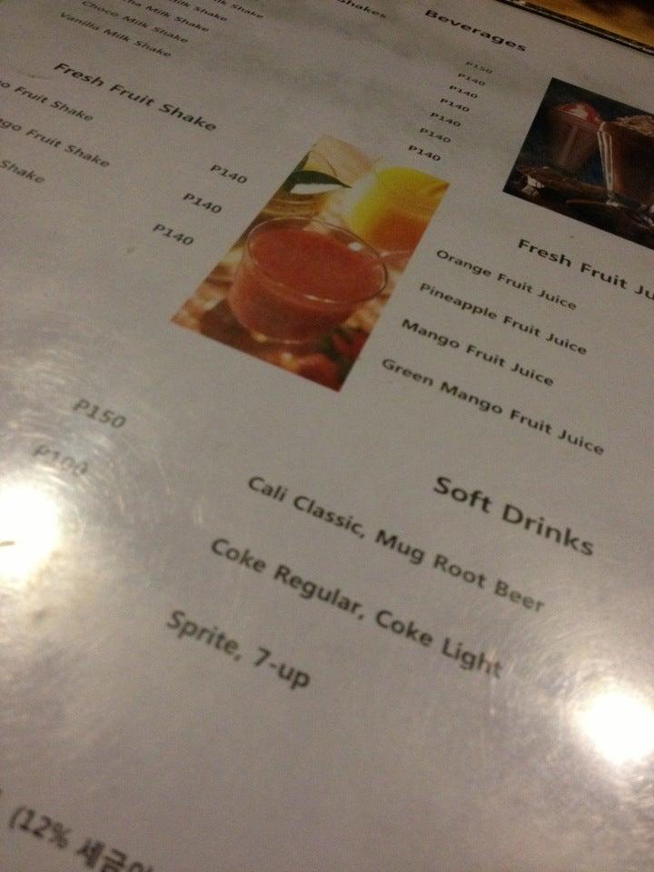 Menu at Cafe Will, Baguio