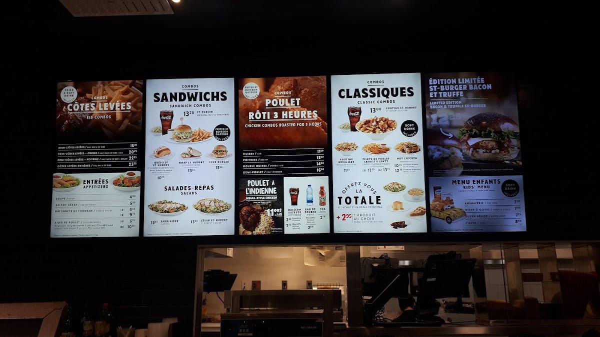 Menu au St-Hubert Express BBQ, Edmundston