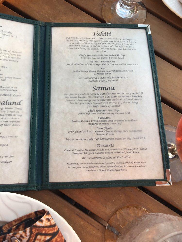 Menu at Feast at Lele restaurant, Lahaina