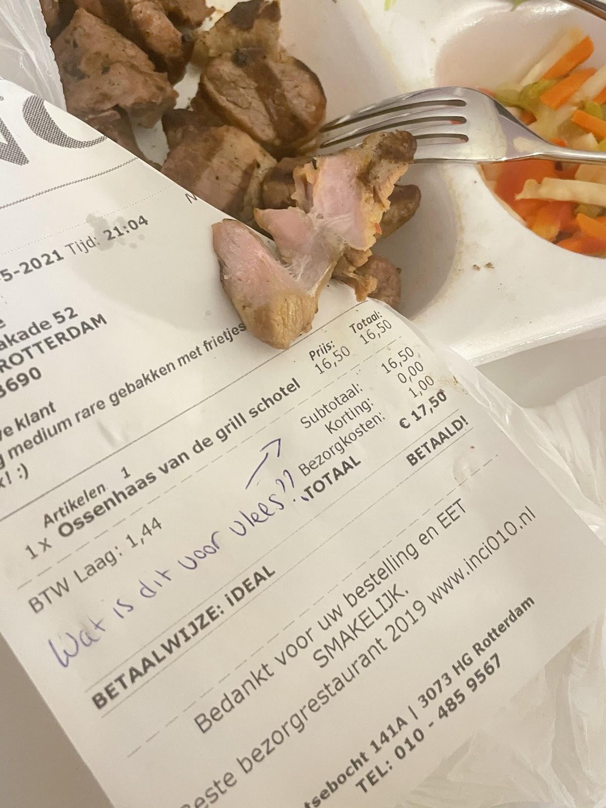 Menu at INCI EETCAFE GRILLROOM, Rotterdam