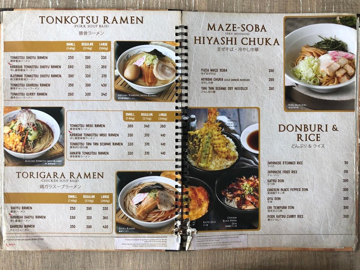 Menu at Mitsuyado Sei-Men -Bluebay restaurant, Pasay