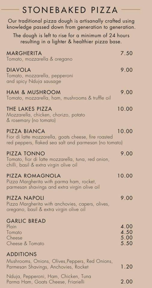 Menu at The Lakes Restaurant, Burgh le Marsh