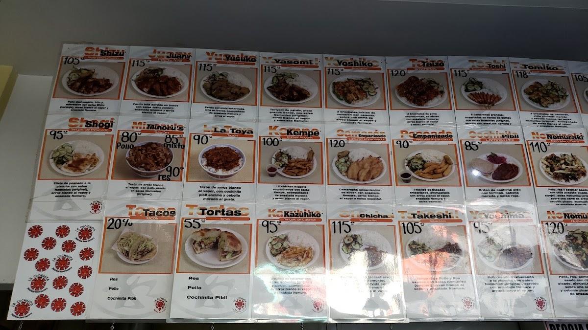 Carta del restaurante La cochinita, Mexicali, Calzada Cuauhtémoc 100