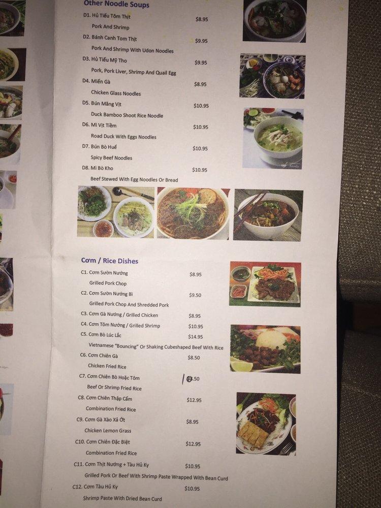 Menu at Pho Saigon 2 restaurant, Clermont, US Hwy 27