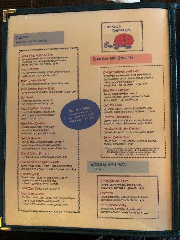 Menu at The Ketch Seafood Grill restaurant, Lexington