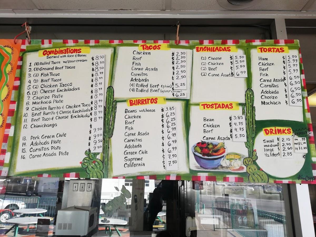 Menu at Amigos Restaurant, Barstow
