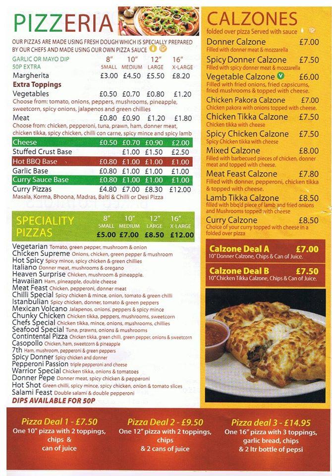 Menu at BBQ Hut, Coatbridge