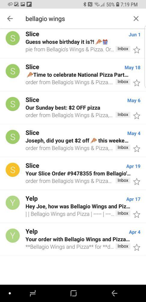 Menu at Bellagio Wings & Pizza pizzeria, Owings Mills