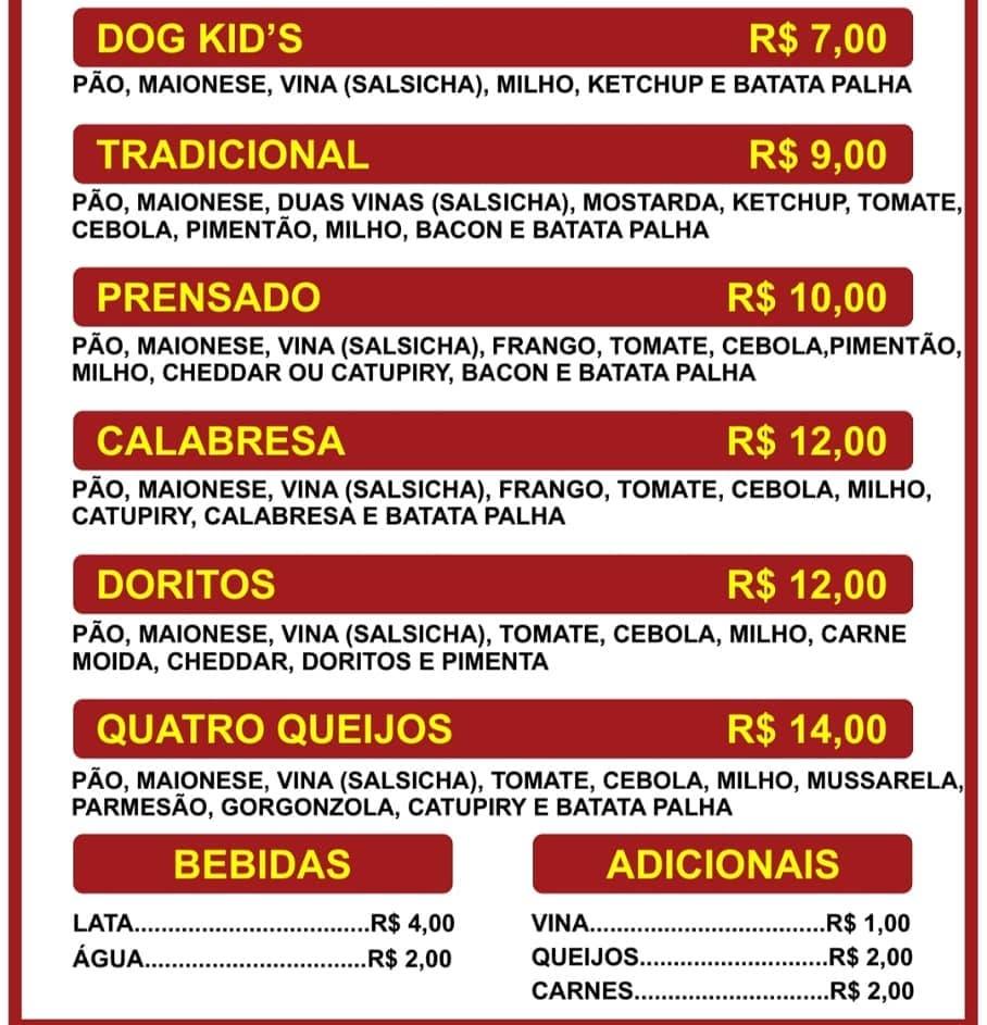 Menu em Di Dog restaurante, Curitiba