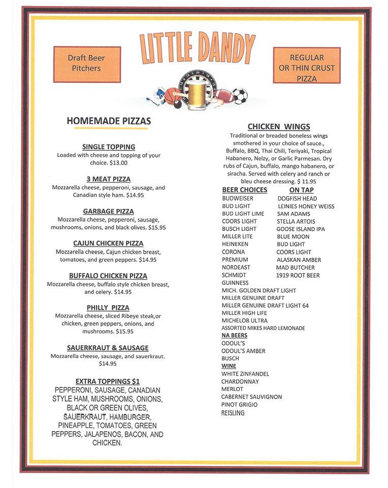 Menu at Little Dandy Bar & Grill, Le Center