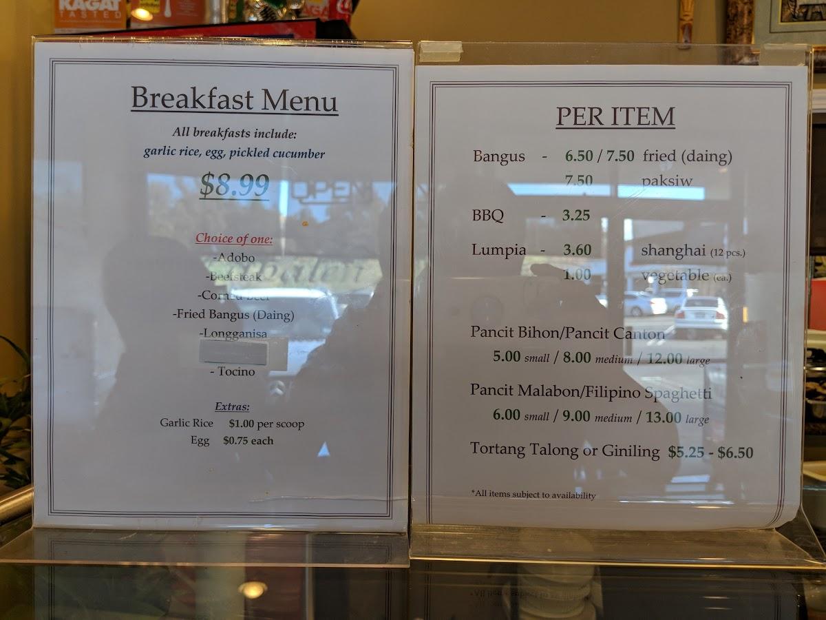 Menu at Cabalen restaurant, Hercules