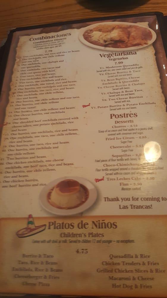 Menu at Las Trancas Mexican Restaurant - Ripley, Ripley, 157 McGraw St