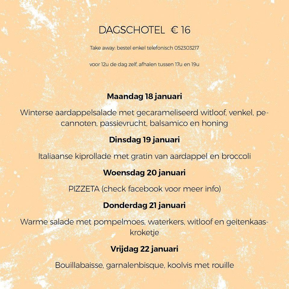 Menu at Zeta, Dendermonde