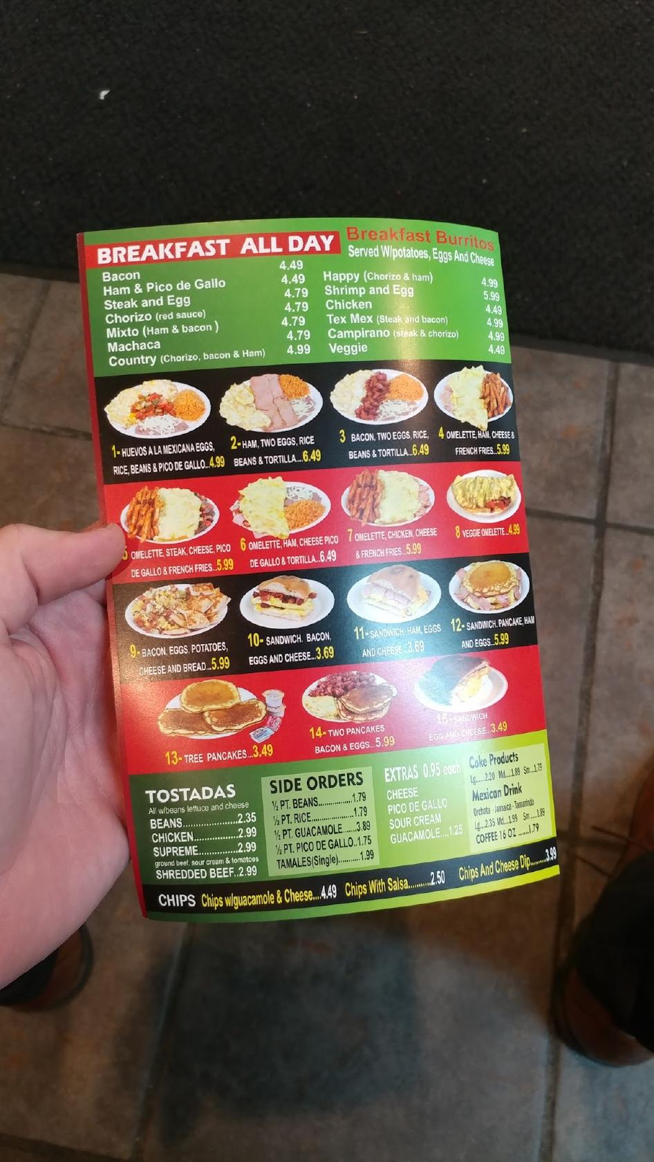 Menu at California Taco Shop restaurant, Independence