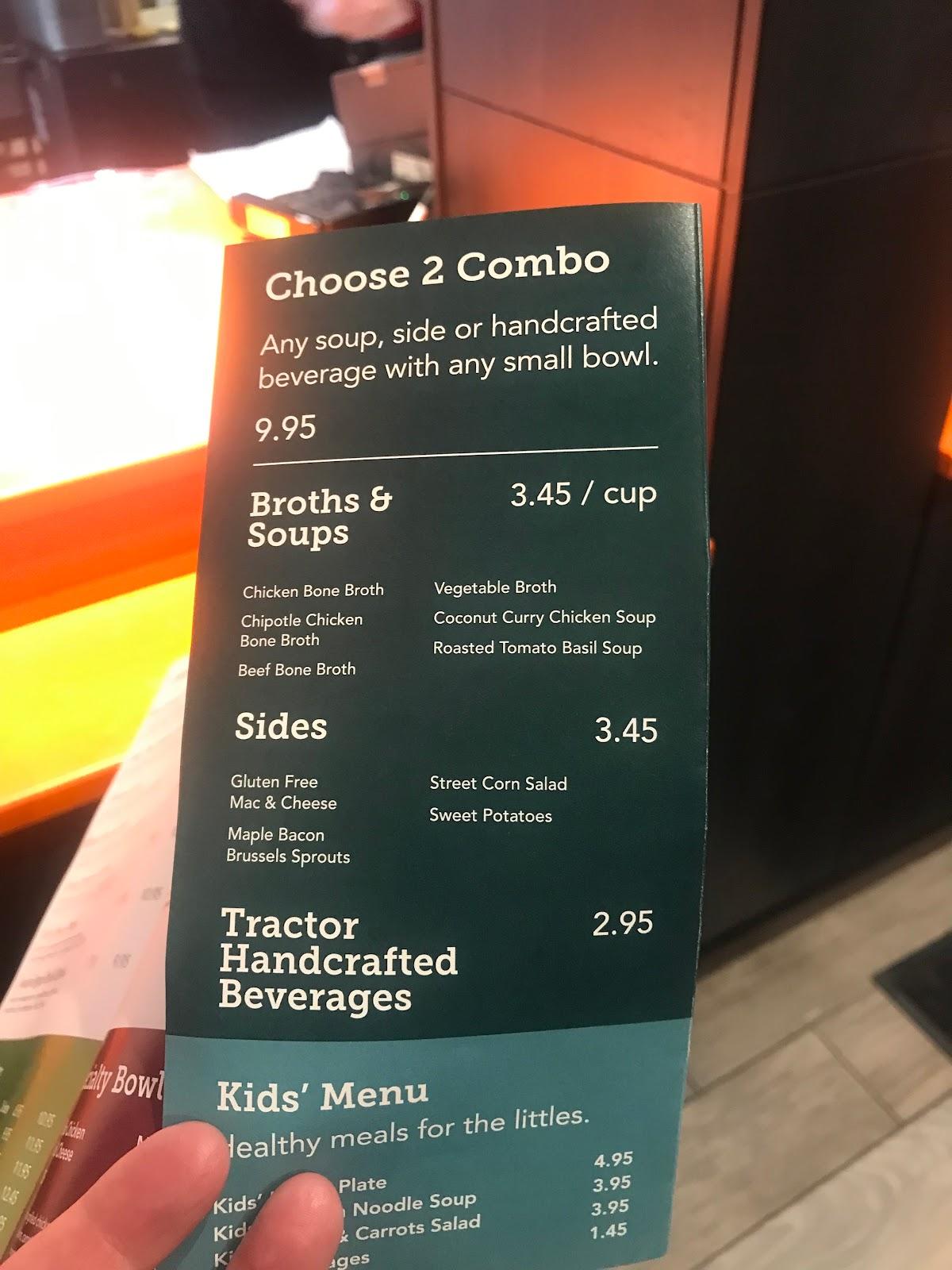 Menu at CoreLife Eatery restaurant, Gilbert