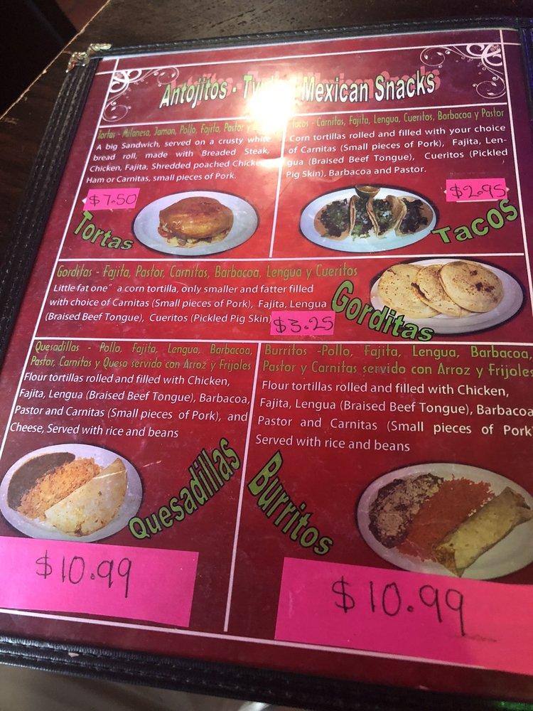 Menu at El Limon Mexican Restaurant, Baton Rouge