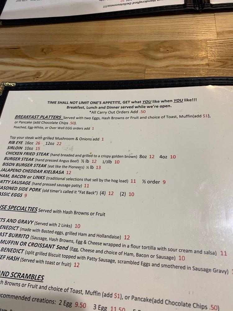 Menu at Hanging Five Restaurant, Butte