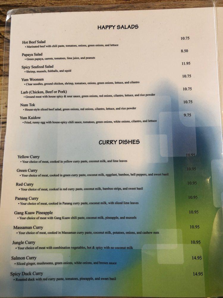 Menu at Happy Bowl restaurant, Fort Worth, White Settlement Rd
