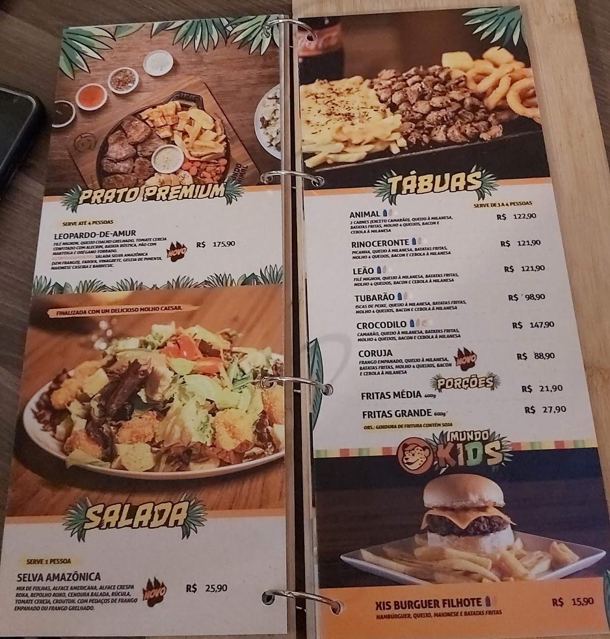 Carta del pub y bar Mundo Animal, Curitiba