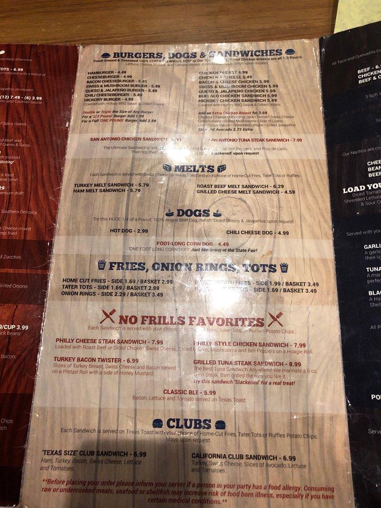 Menu at No Frills Grill & Sports Bar - Arlington, TX, Arlington, 4914 ...