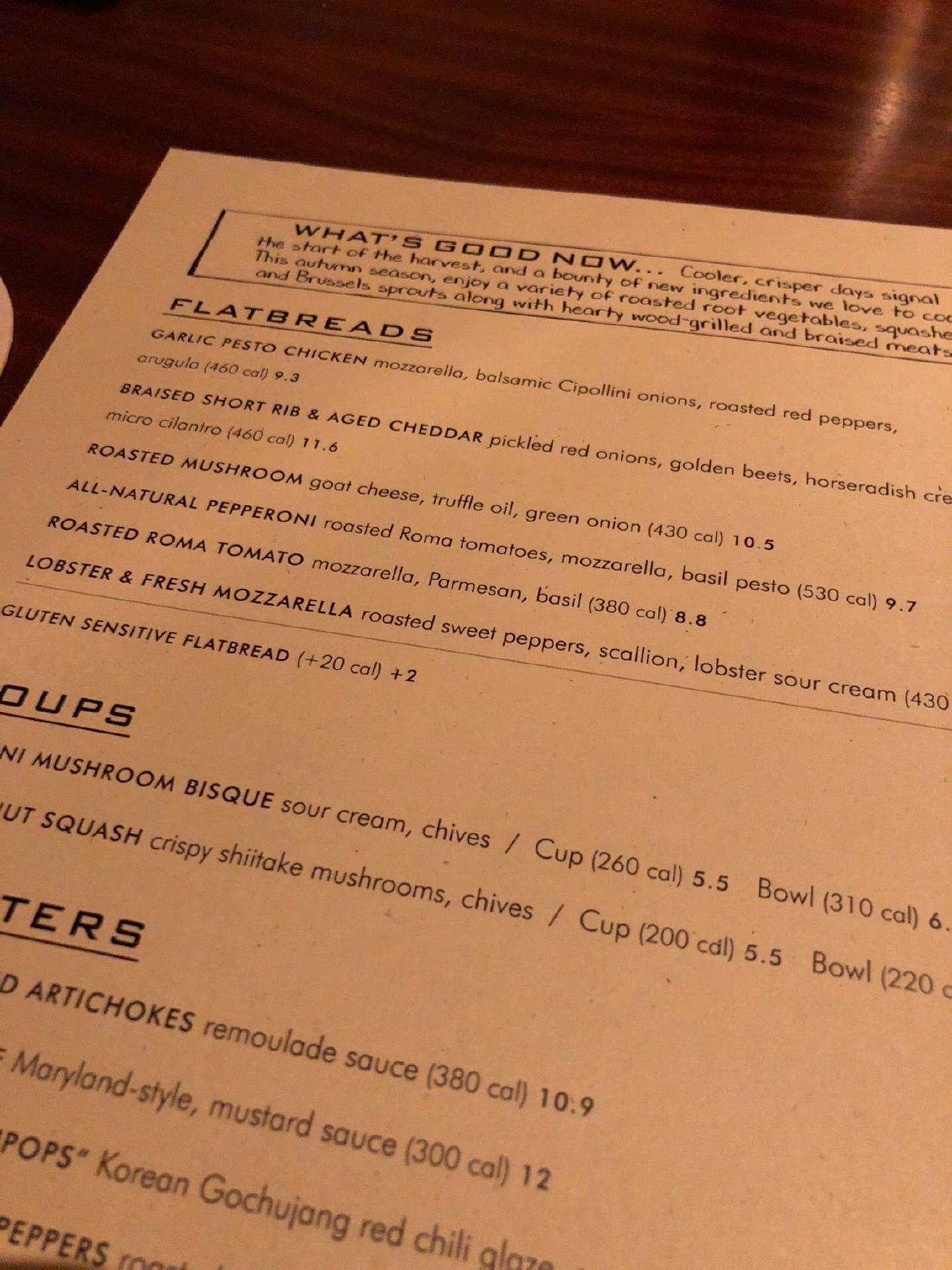 Menu at Seasons 52 pub & bar, Raleigh, Glenwood Ave Suite 2100