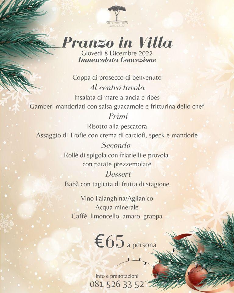Menu da Villa Posillipo ristorante, Pozzuoli