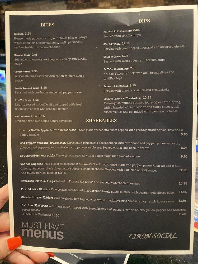 Menu at 7 Iron Social pub & bar, Madison
