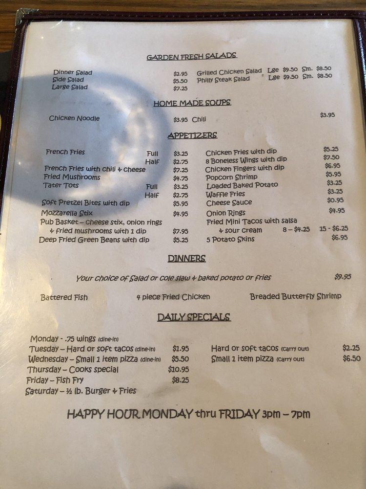 Menu at Friendly Inn pub & bar, Medina