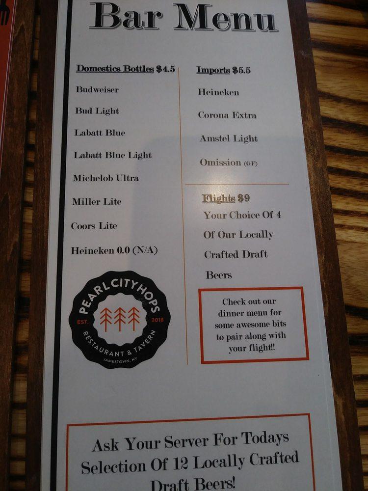 Menu at Pearl City Hops pub & bar, Jamestown