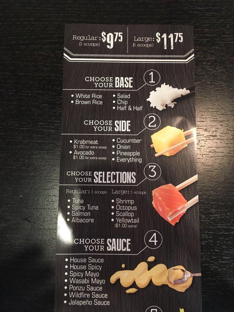 Menu at Poke Land restaurant, Thousand Oaks