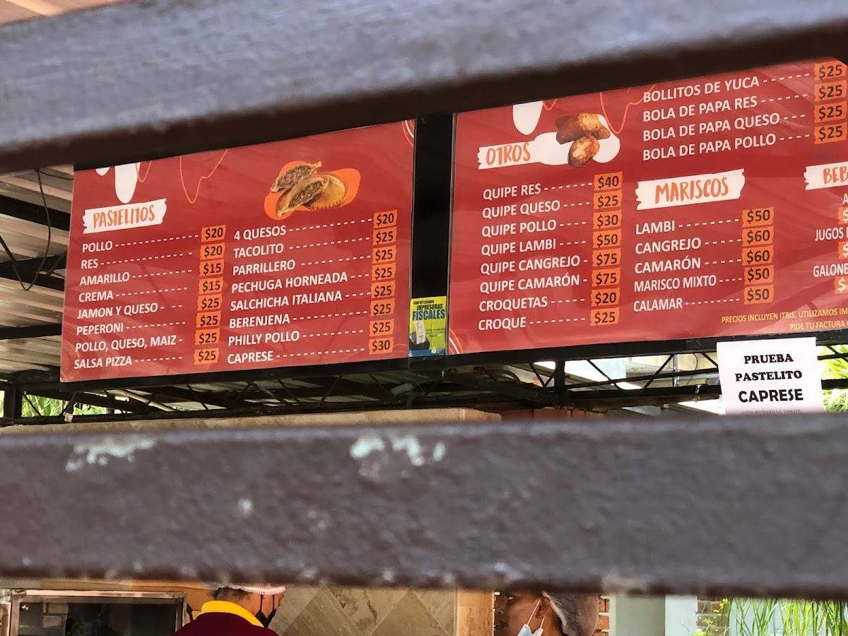 Menu at Solo Pastelitos cafeteria, Santo Domingo, C. Cesar A. Sandino
