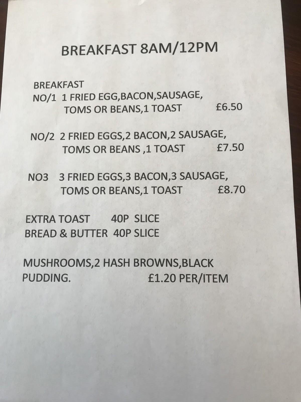 Menu at The Cafe Bar 101, Bere Regis