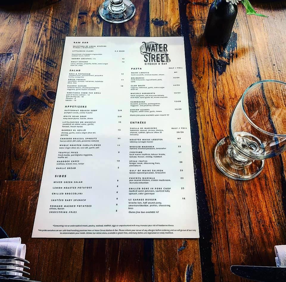 Menu at Water Street Kitchen and Bar, Wiscasset