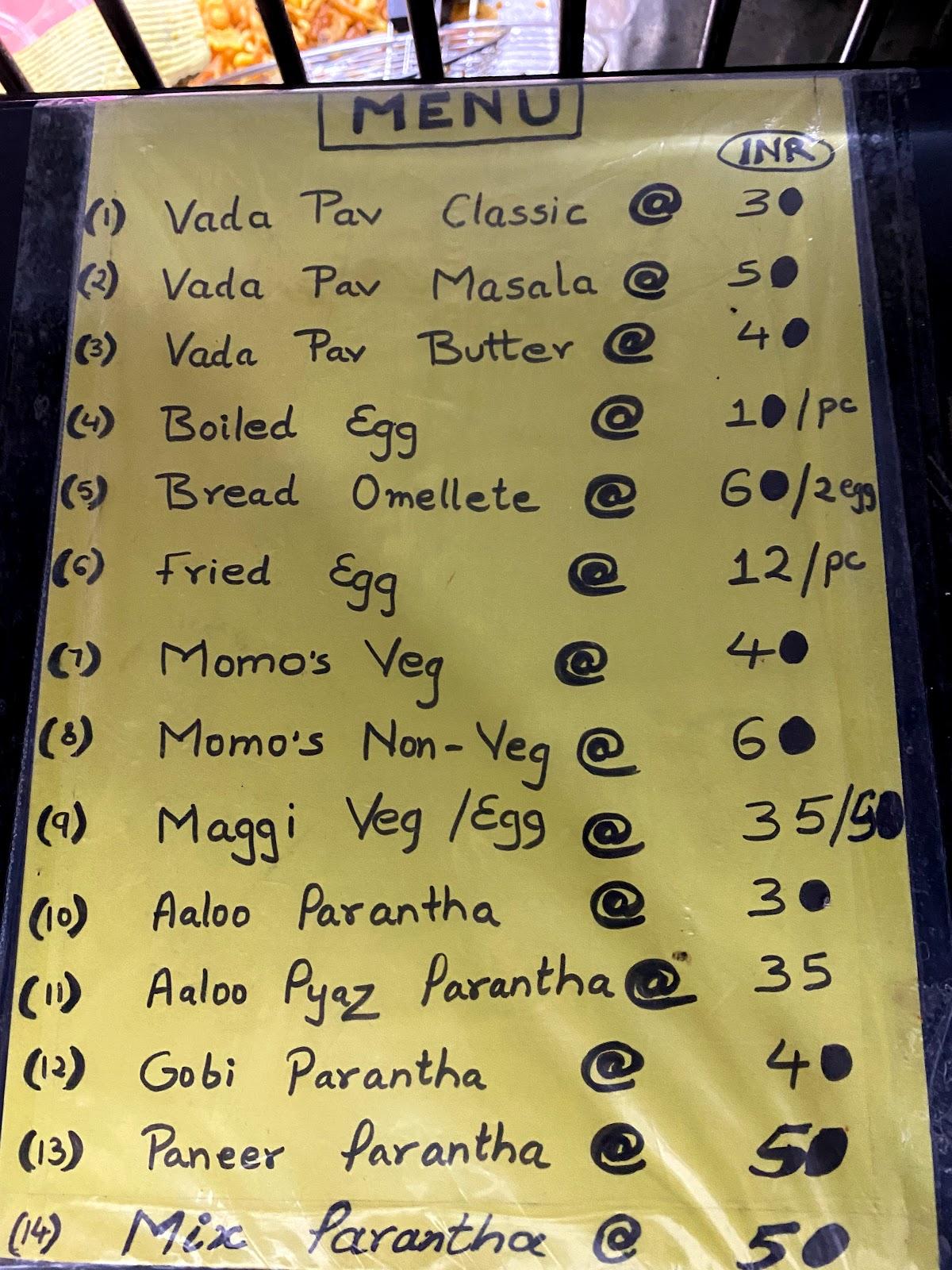 Menu at Yeloh Mustard ( Vada pav ), Ghaziabad