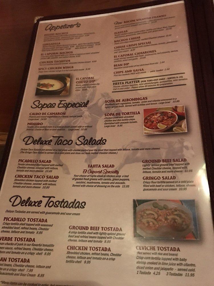 Menu at El Caporal restaurant, Maple Valley, Maple Valley Black Diamond ...
