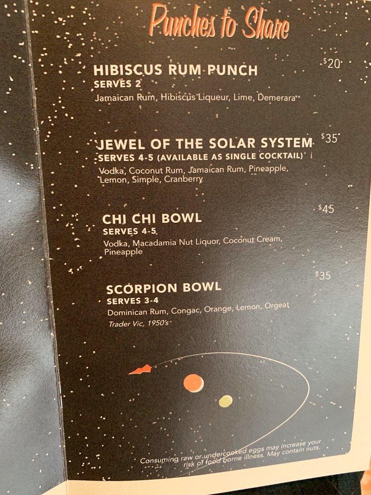 Menu at Saturn Room pub & bar, Tulsa
