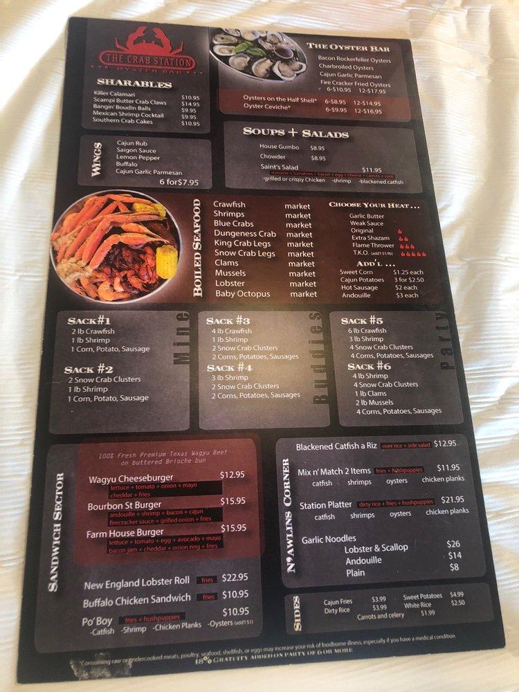 Menu at The Crab Station - Arlington restaurant, Arlington
