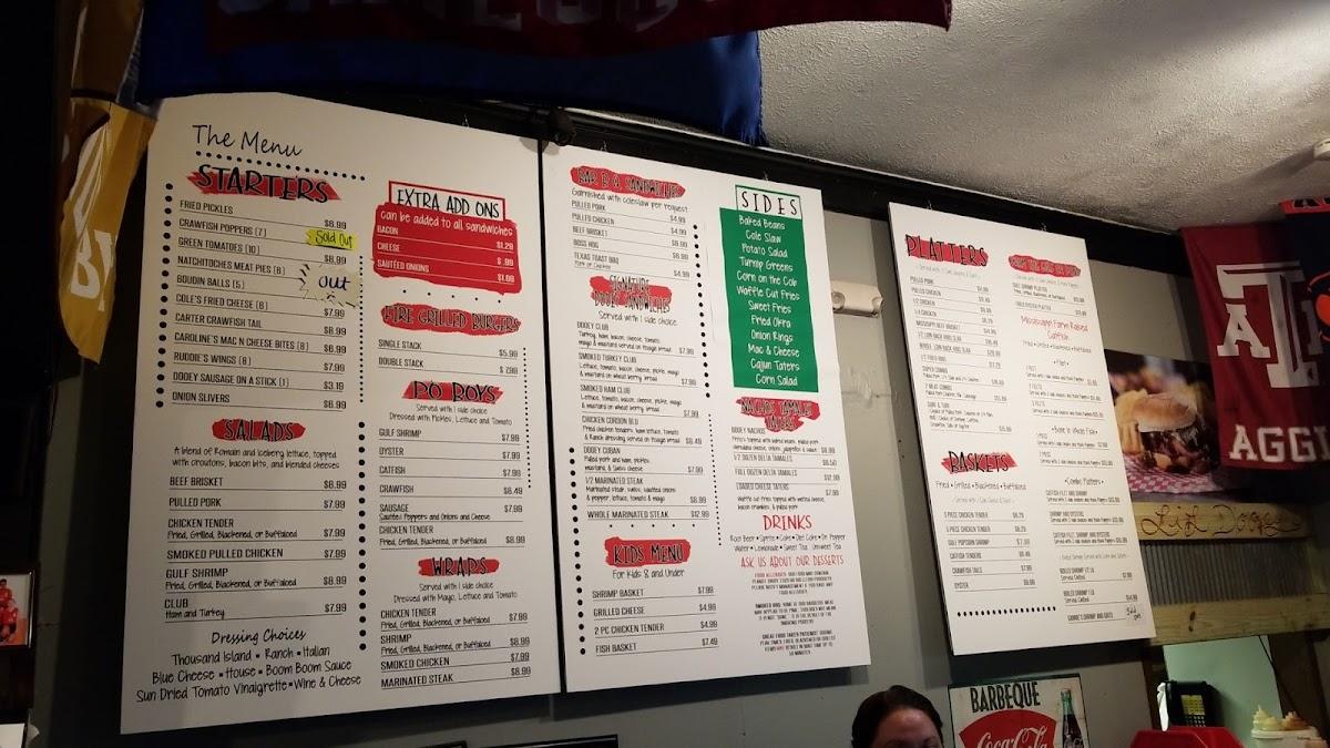 Menu at The Little Dooey BBQ, Starkville