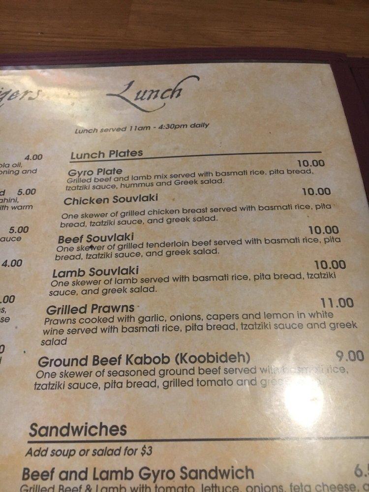 Menu at Bella Balducci's Mediterranean Cuisine restaurant, Kirkland