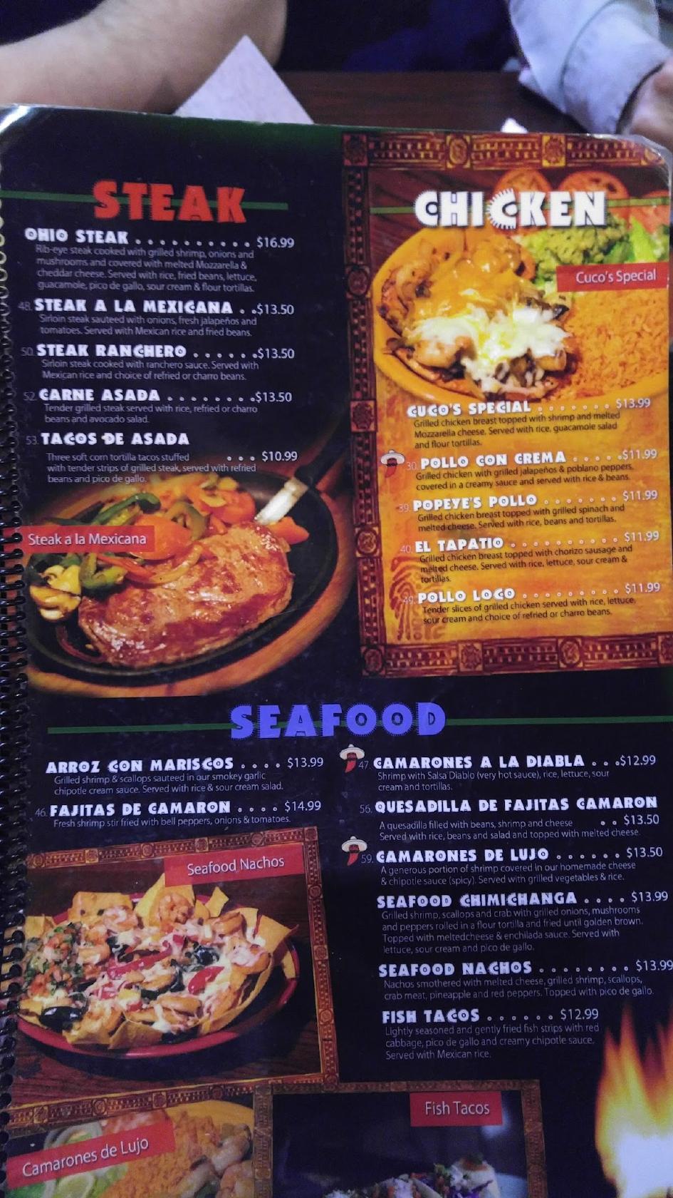 Menu at El Palenque restaurant, Eastlake, Vine St
