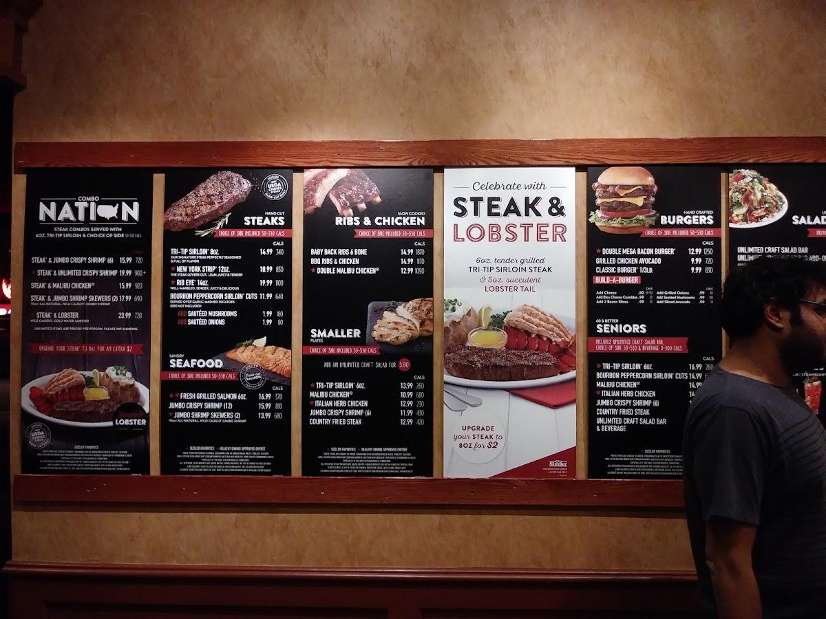 Carta de parrilla Sizzler, Flagstaff, S Milton Rd