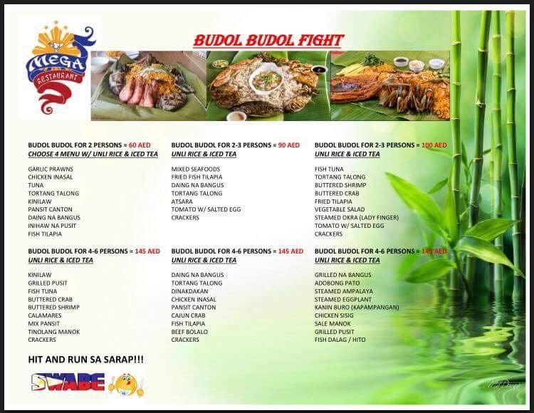 Menu at Mega Restaurant, Fujairah