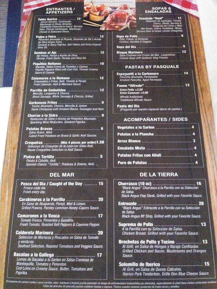 Menu at Real Cafe, Miami, SW 8th St #11